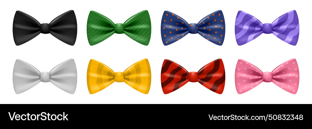 Bow tie set Royalty Free Vector Image - VectorStock
