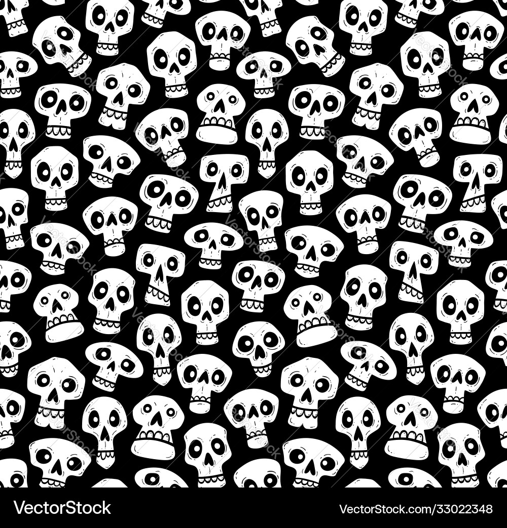 Cartoon Skull Pattern Royalty Free Vector Image