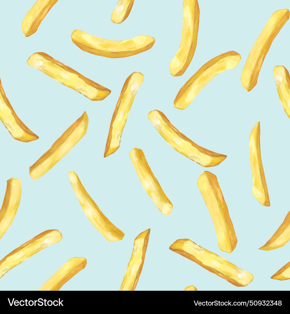 Falling french fries seamless pattern Royalty Free Vector