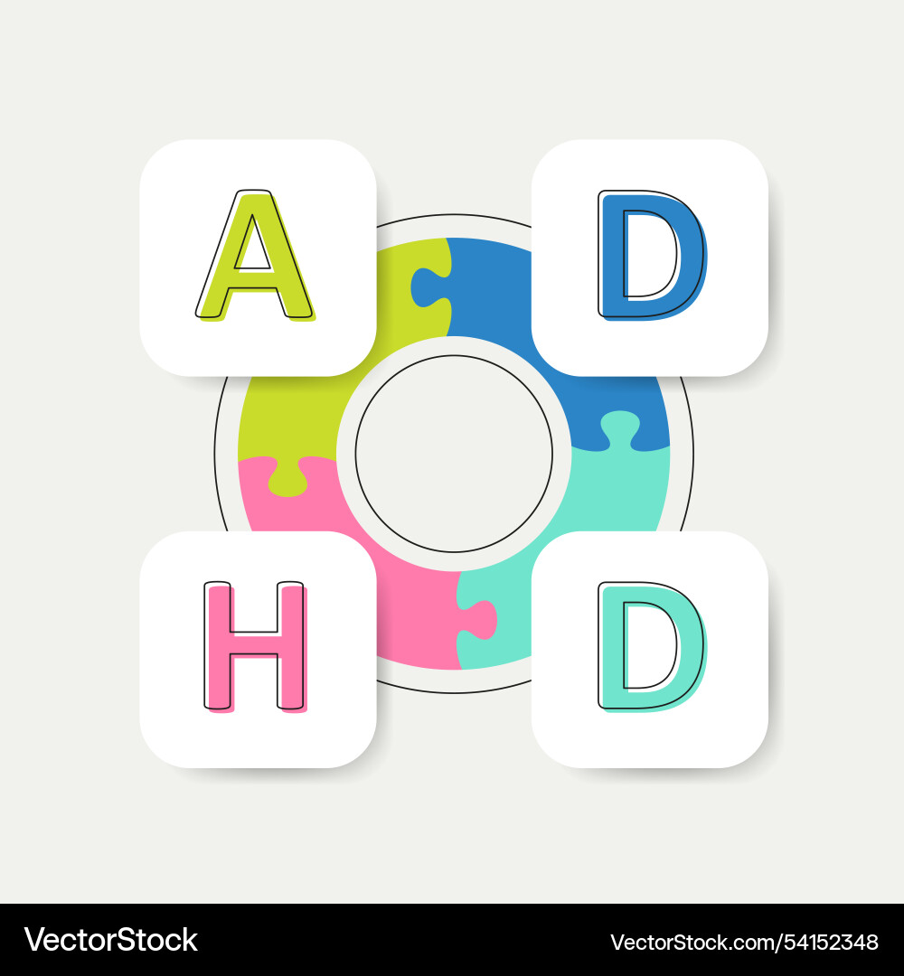 Infographic adhd puzzle pie chart diagram Vector Image Infographic adhd puzzle pie chart diagram Vector Image