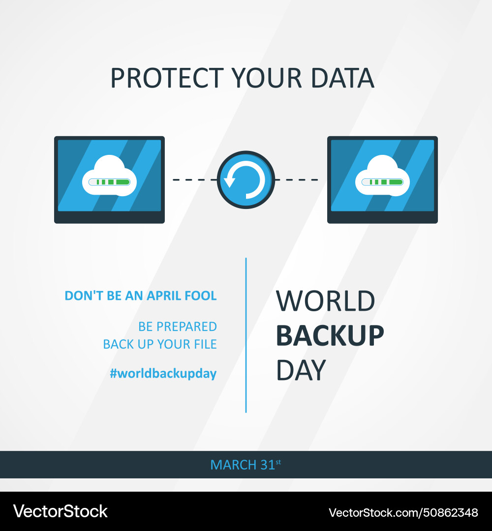 Letter world backup day element template design Vector Image