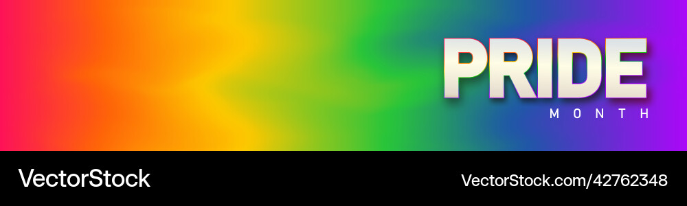 Lgbtq pride month text label on blurred Royalty Free Vector