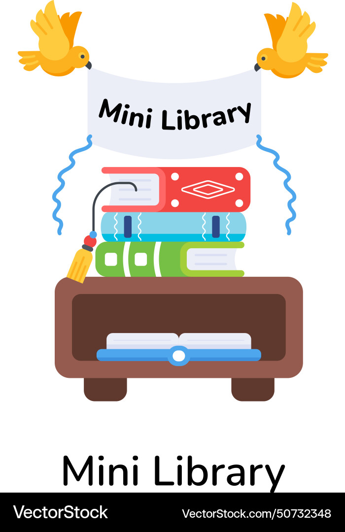 Mini library Royalty Free Vector Image - VectorStock