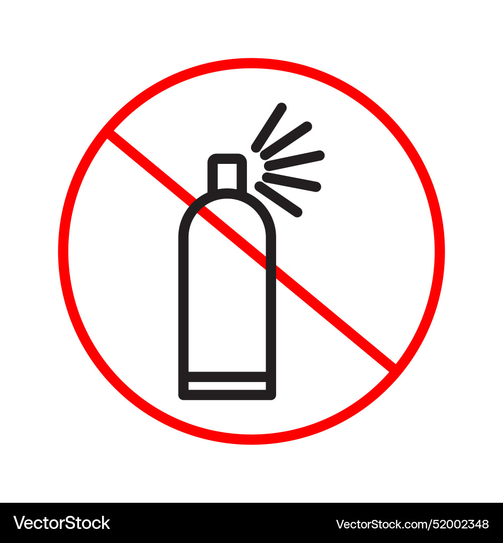 No aerosol spray allowed icon safety sign Vector Image