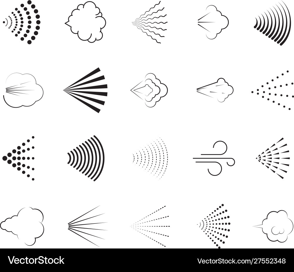 Spray Nozzle Water Stream Icons Royalty Free Vector Image