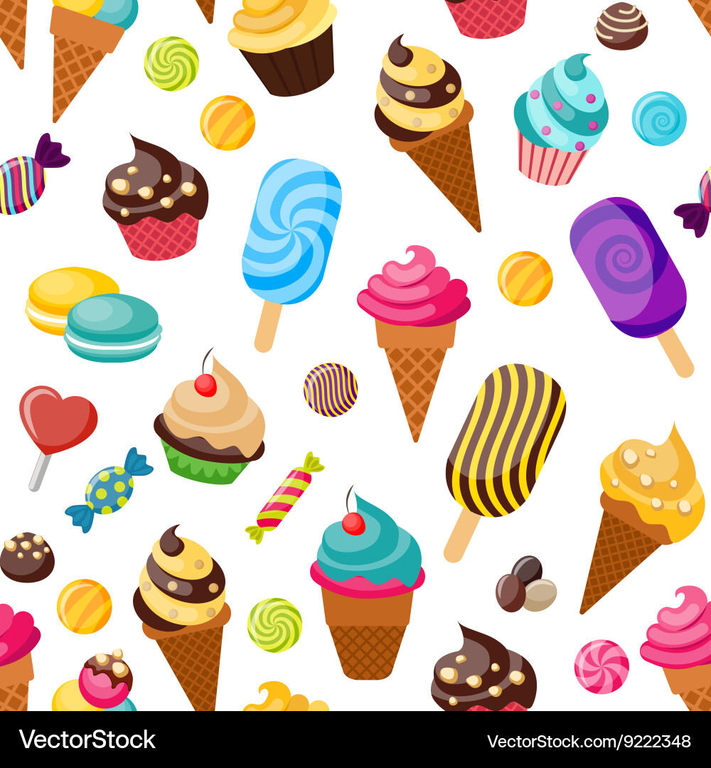 Sweet seamless pattern Royalty Free Vector Image