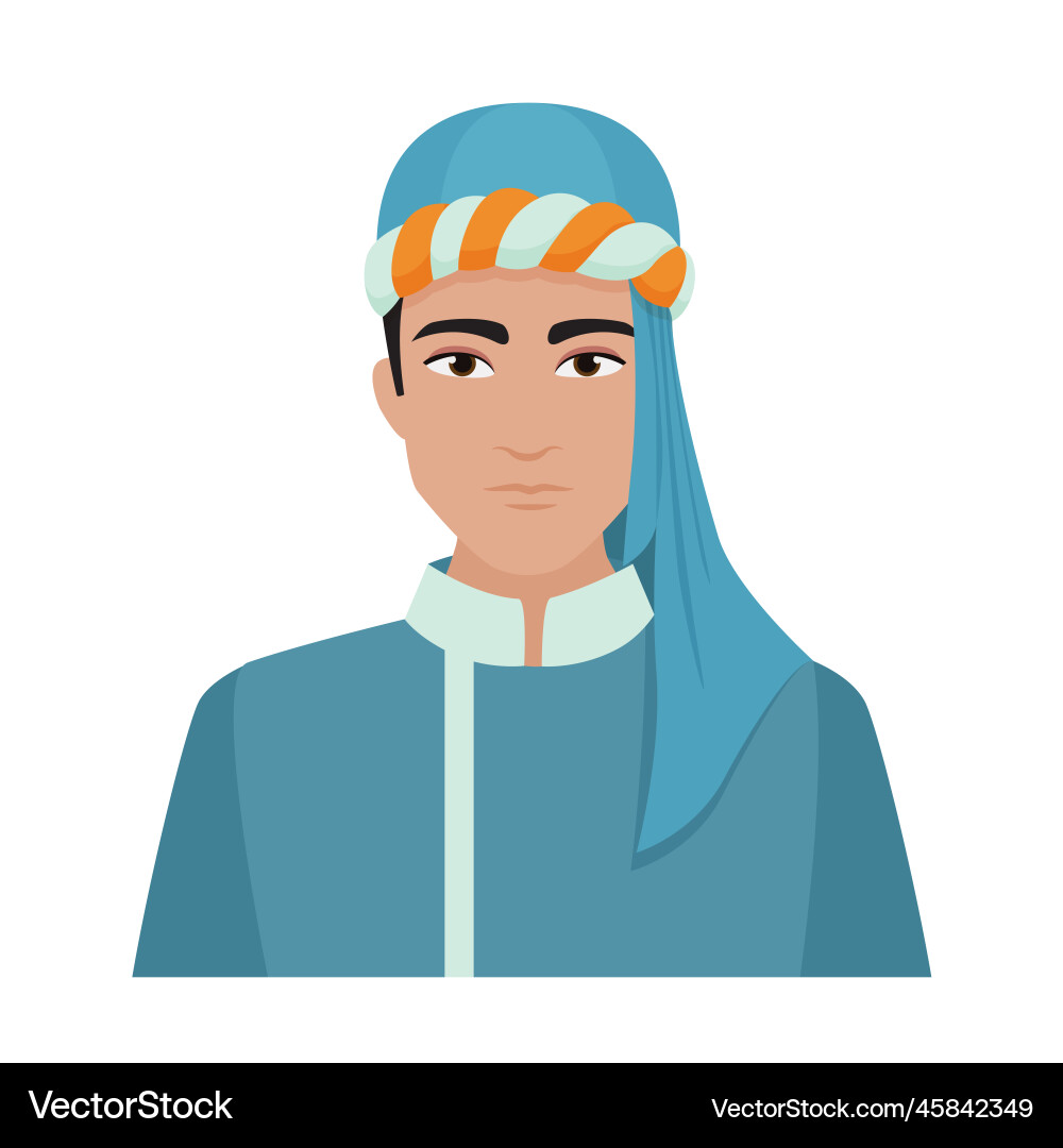 Arabian man wearing traditional clothes Royalty Free Vector