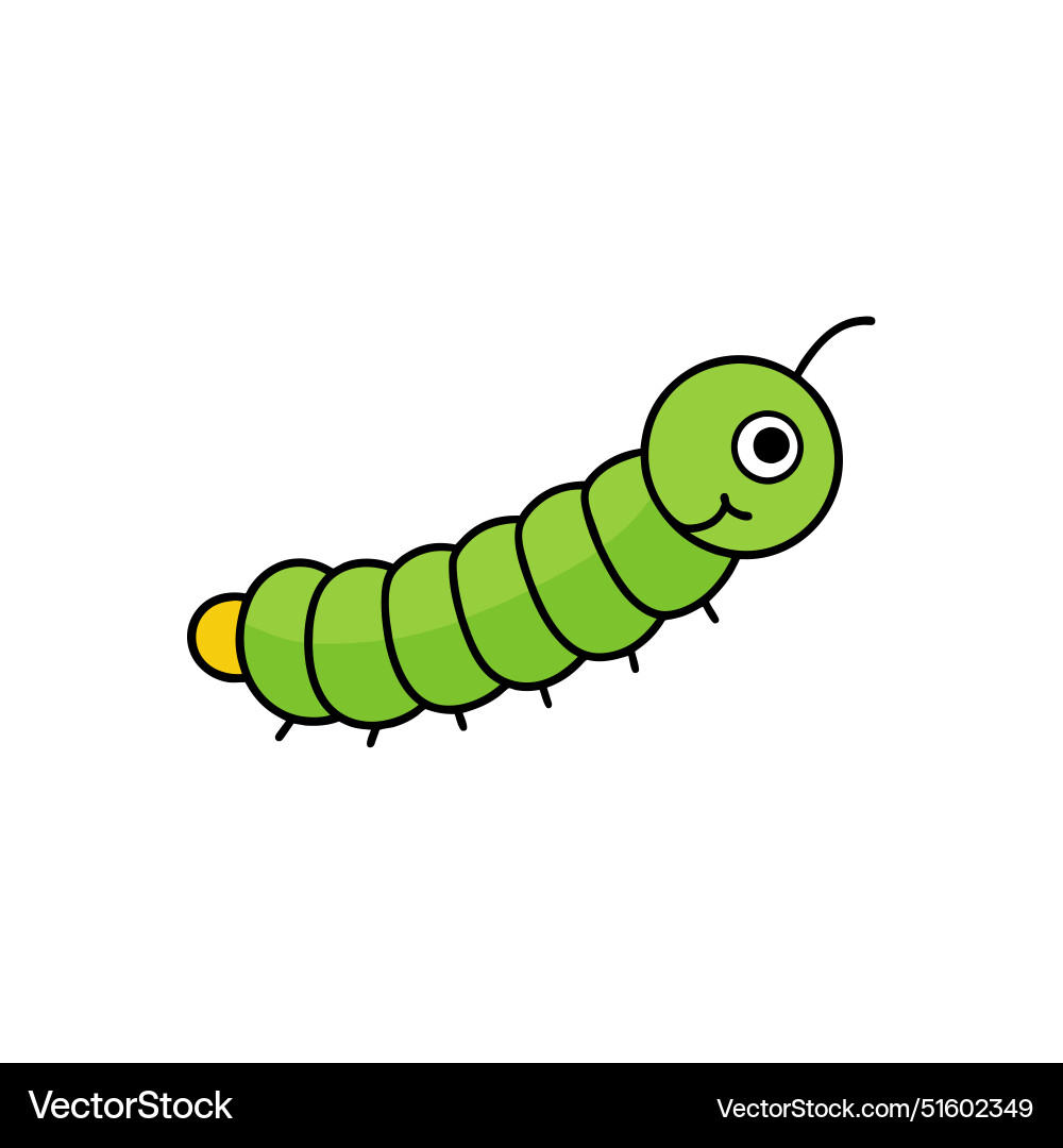 Armyworm caterpillar looks icon Royalty Free Vector Image