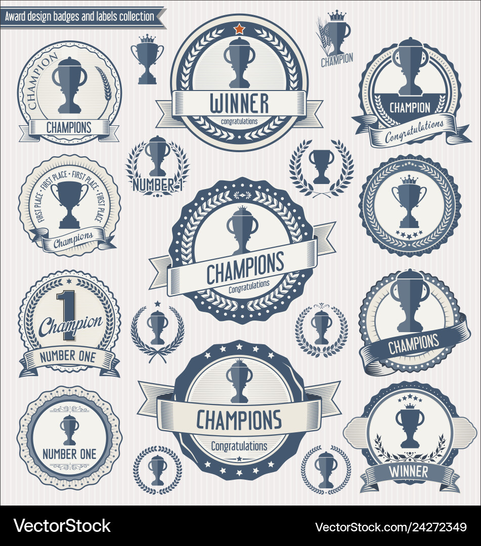 Award design badges and labels collection Vector Image