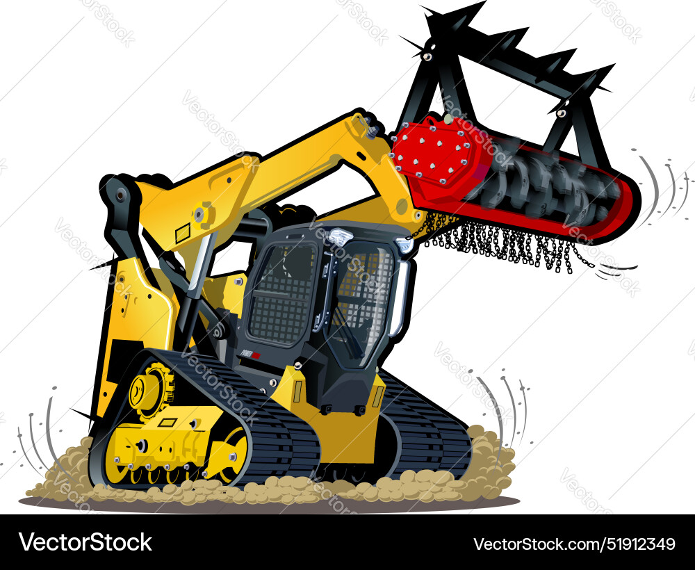 Cartoon land clearing mulcher Royalty Free Vector Image