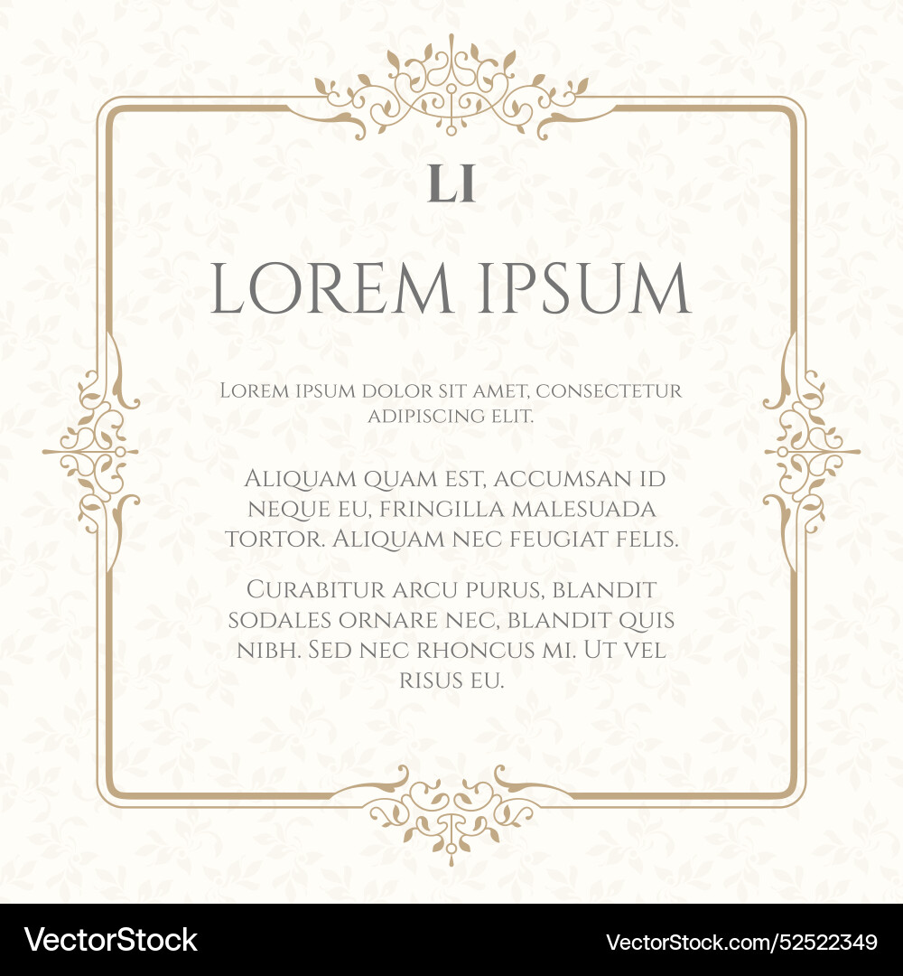 Classic square frame Royalty Free Vector Image