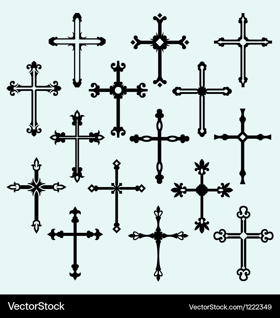 Cross set Royalty Free Vector Image - VectorStock