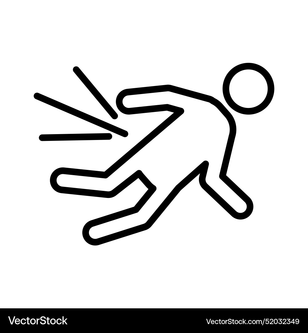 Fall accident icon linear logo mark in black Vector Image