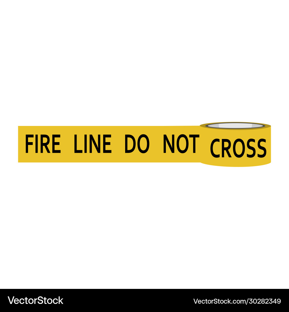 Fire line do not cross yellow caution tape Vector Image