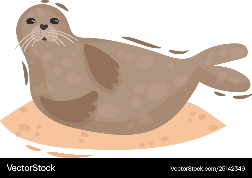 Fur seal lying on its side Royalty Free Vector Image