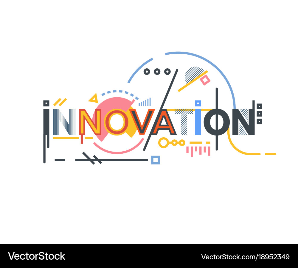 Innovation text banner Royalty Free Vector Image
