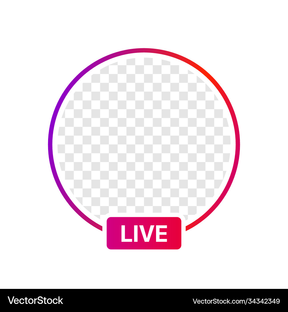 Instagram profile live icon interface transparent Vector Image