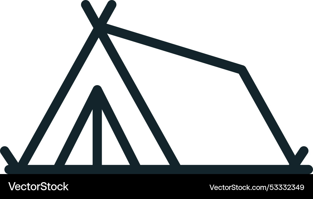 Minimalist camping tent icon representing outdoor Vector Image