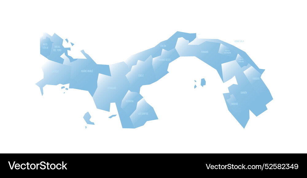 Panama political map of administrative divisions Vector Image