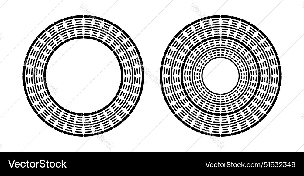 Radial circle patterns Royalty Free Vector Image