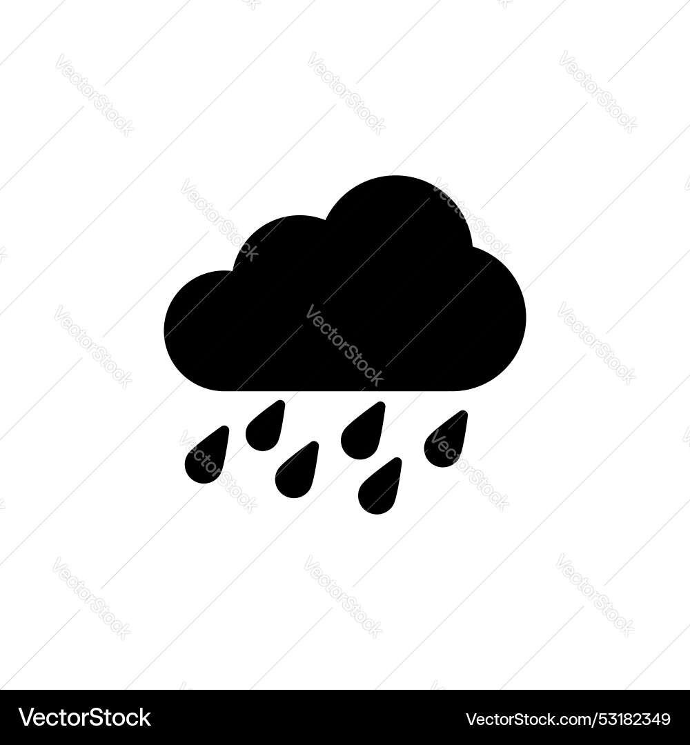 Rain icon set rainy cloud weather forecast symbol Vector Image