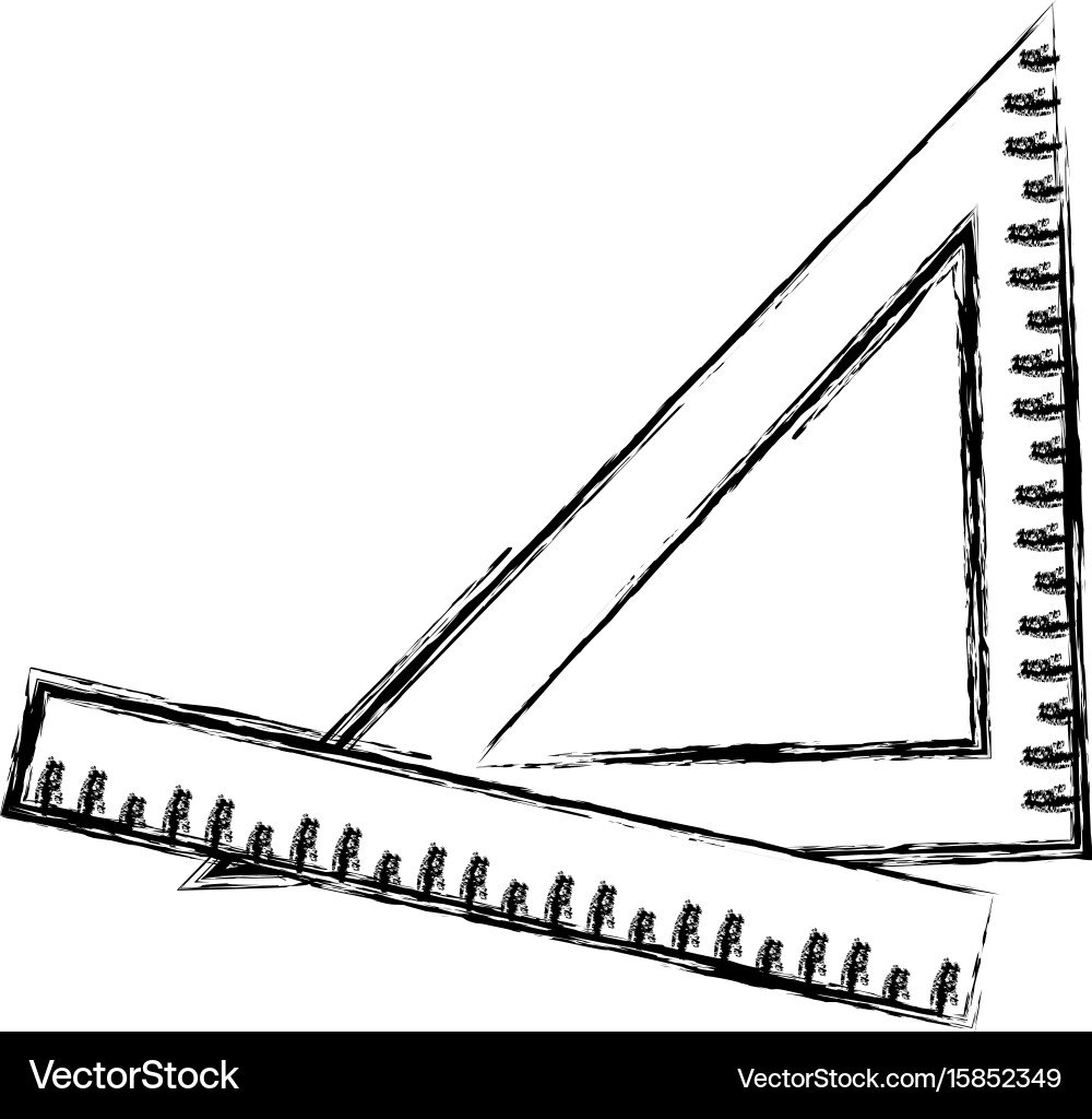 Ruler and triangle supply measure geometry Vector Image