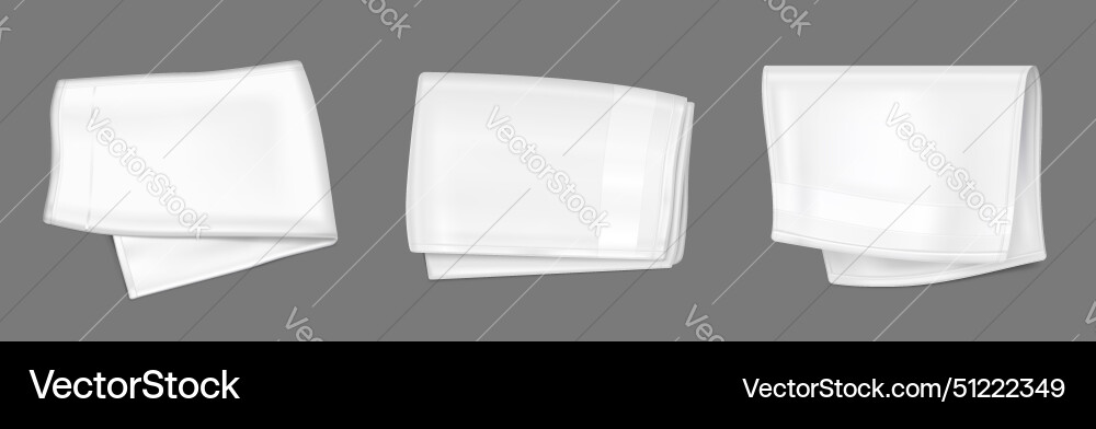 White folded handkerchief mockup or kitchen towel Vector Image