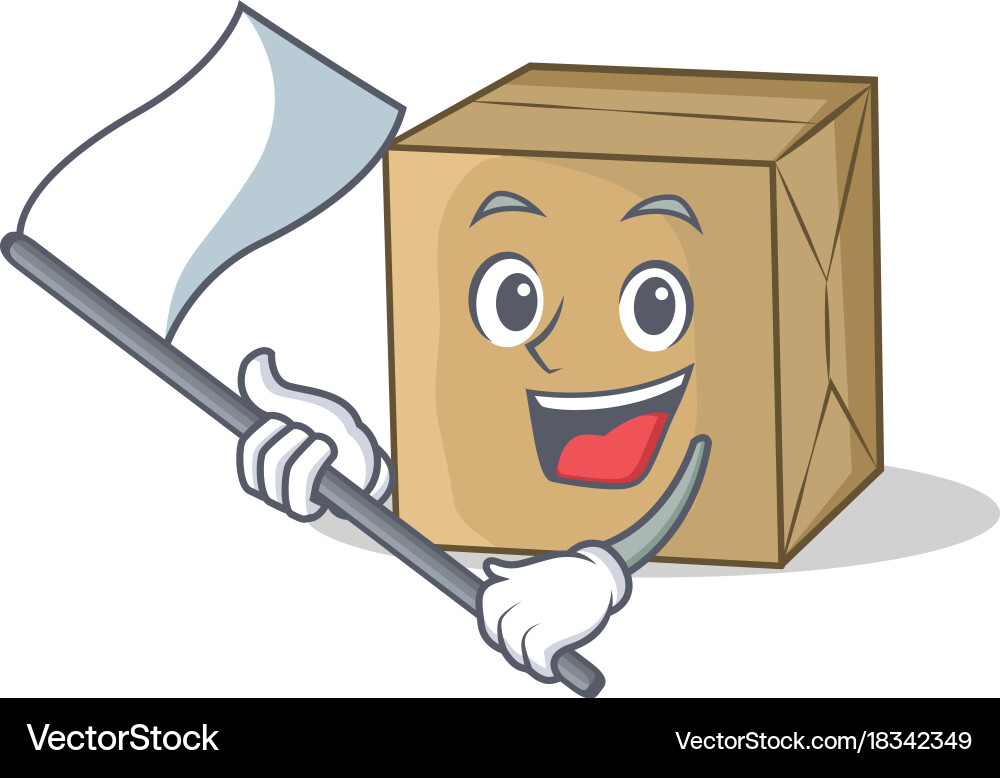 With flag cardboard character collection Vector Image