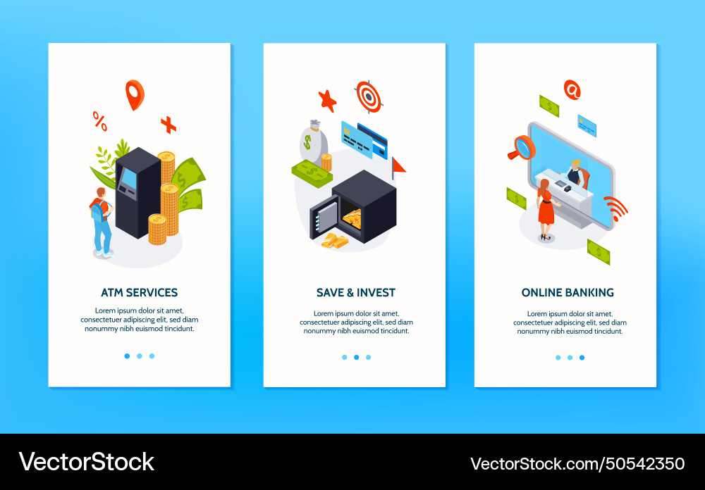 Bank vertical banners set Royalty Free Vector Image
