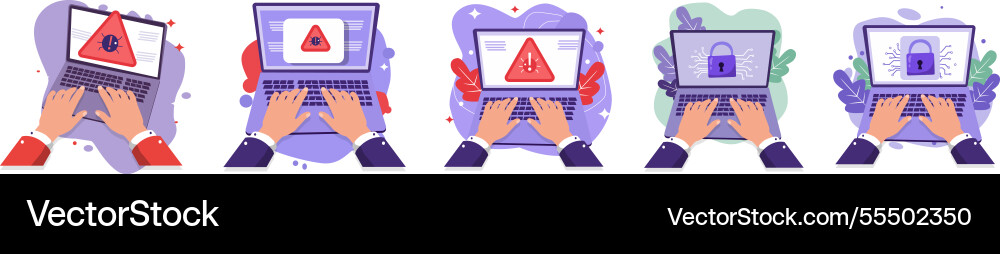 Cyber security alert Royalty Free Vector Image