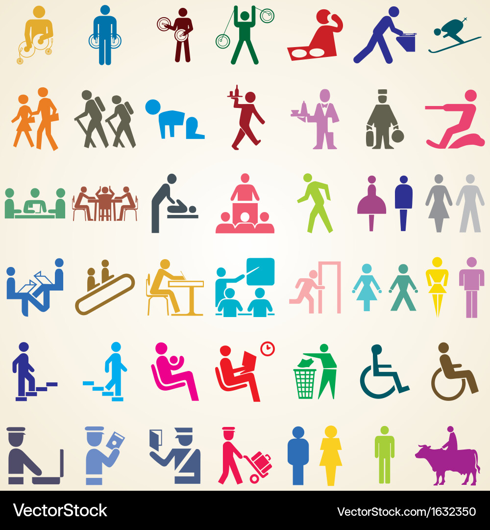 Diverse People Icons Set Royalty Free Vector Image