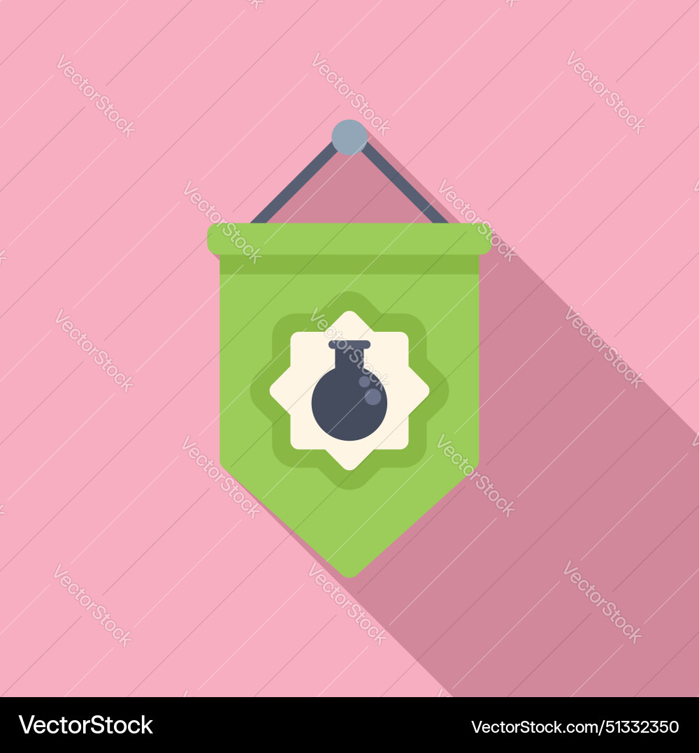 Flat design banner with potion icon Royalty Free Vector