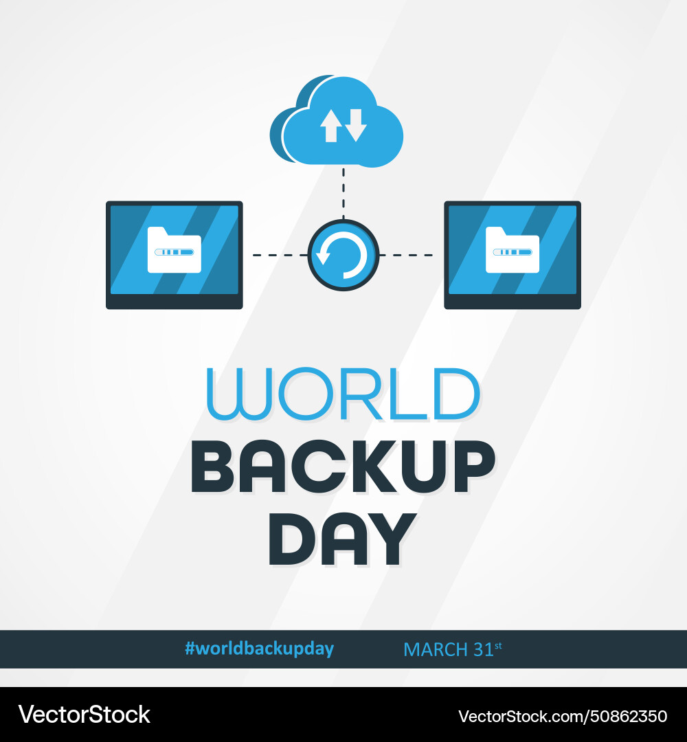 Letter world backup day element template design Vector Image
