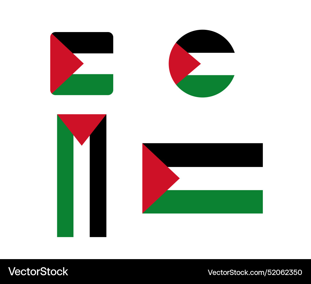 Palestine flag design template – Royalty-Free Vector | VectorStock