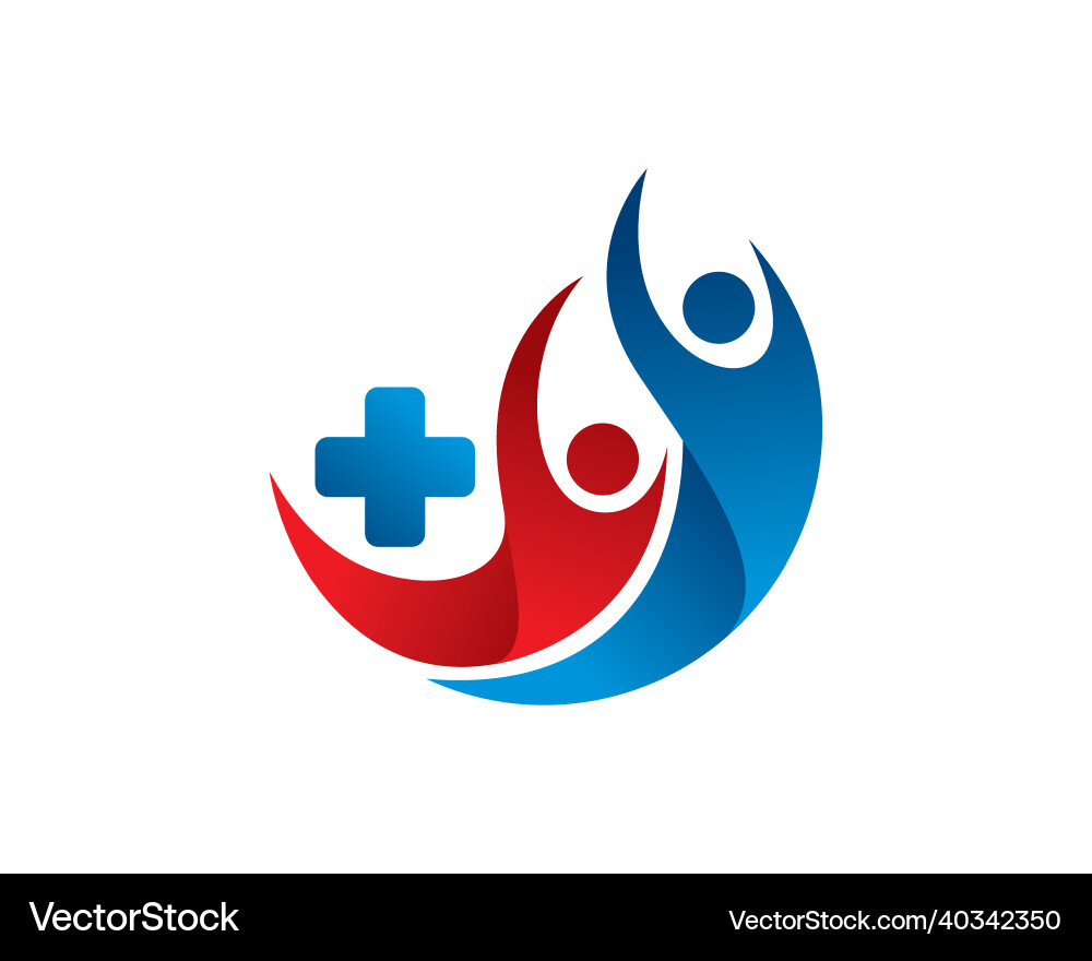 People and plus logo template icon symbol Vector Image