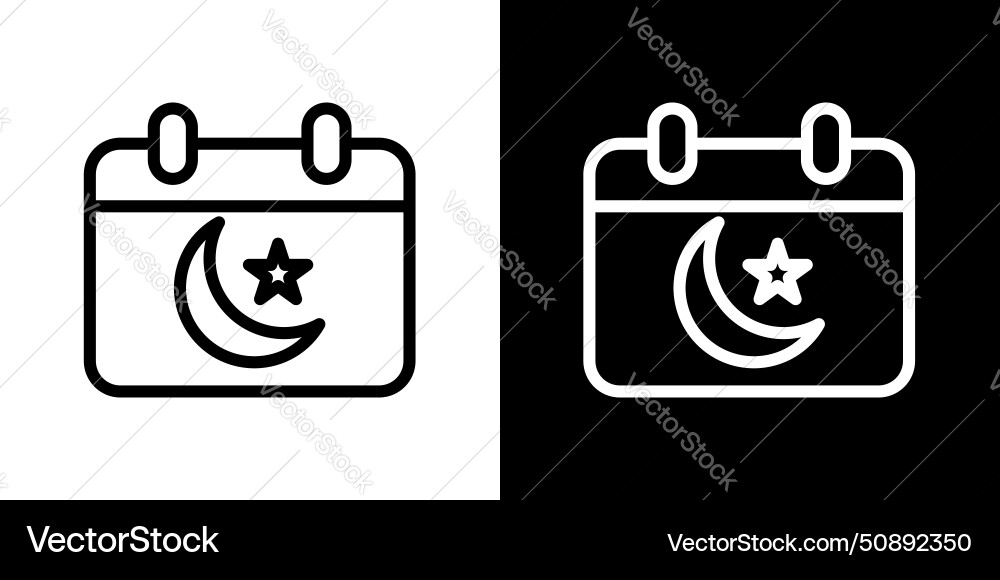 Ramadan calendar icon set islamic calender Vector Image