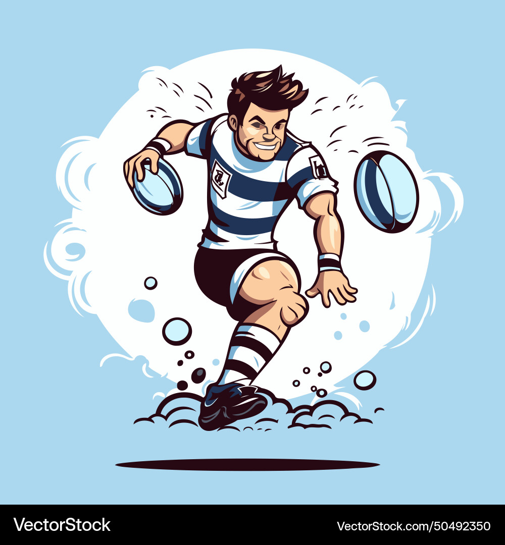 Rugby player in action Royalty Free Vector Image