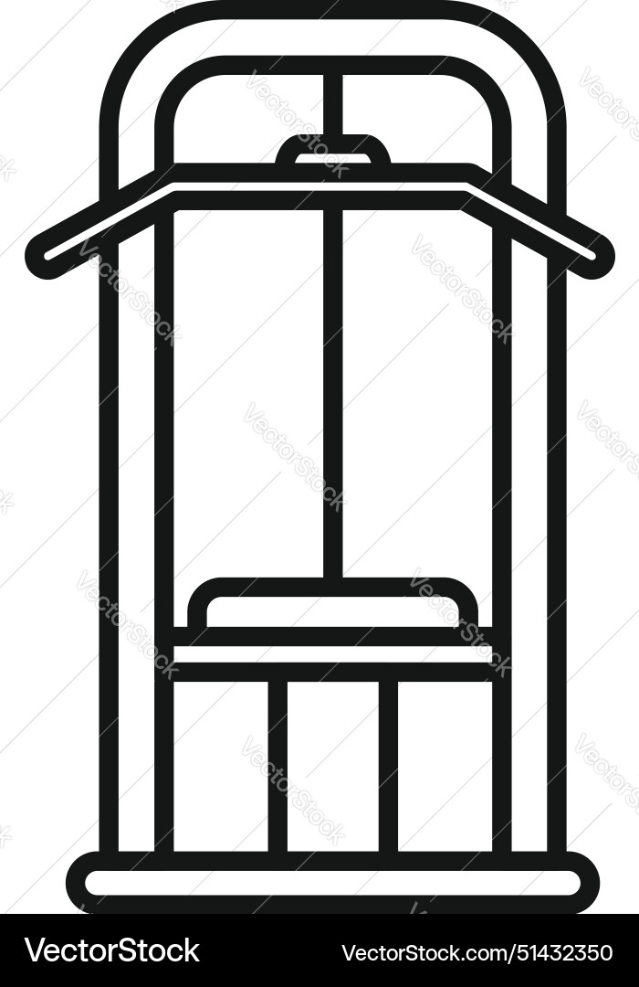 Swing set icon in simple line style Royalty Free Vector