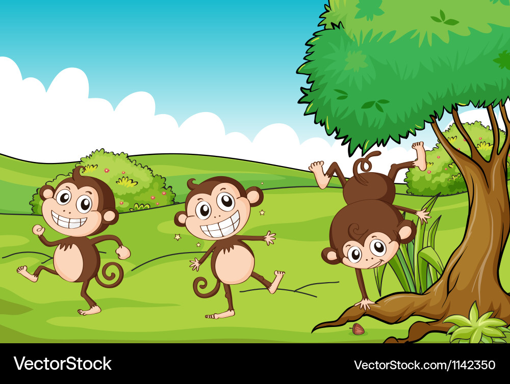 Three monkeys Royalty Free Vector Image - VectorStock