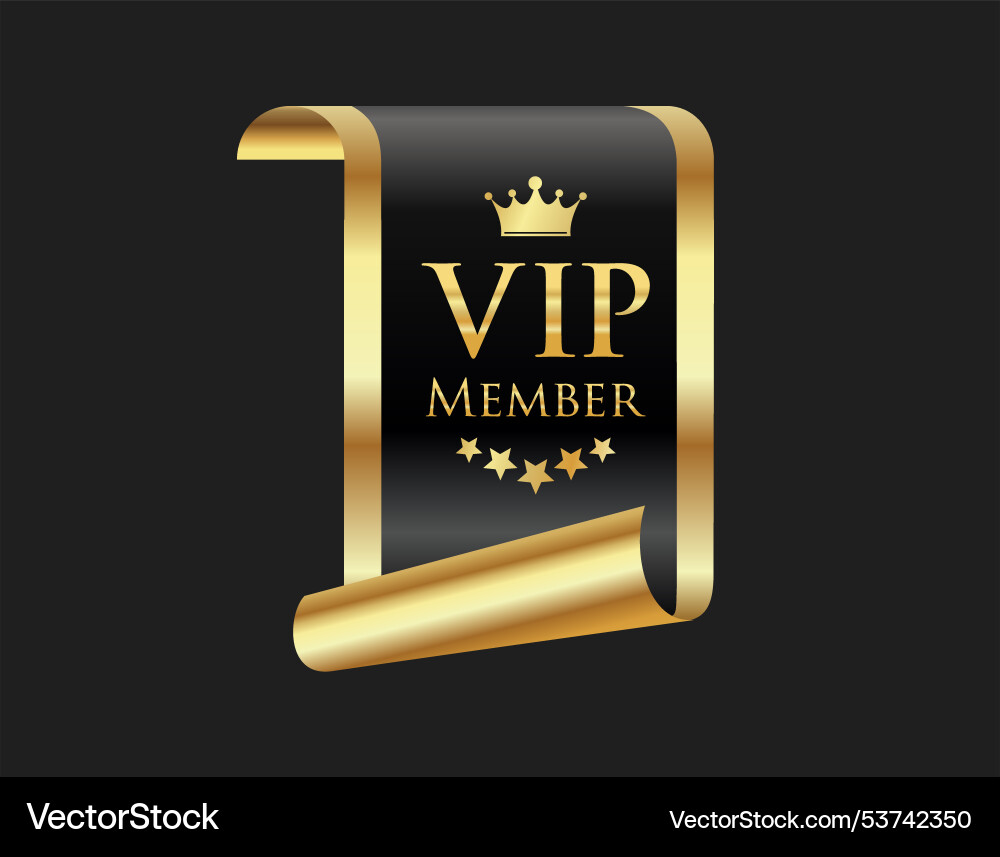VIP Member Emblem - Gold & Black Royalty Free Vector