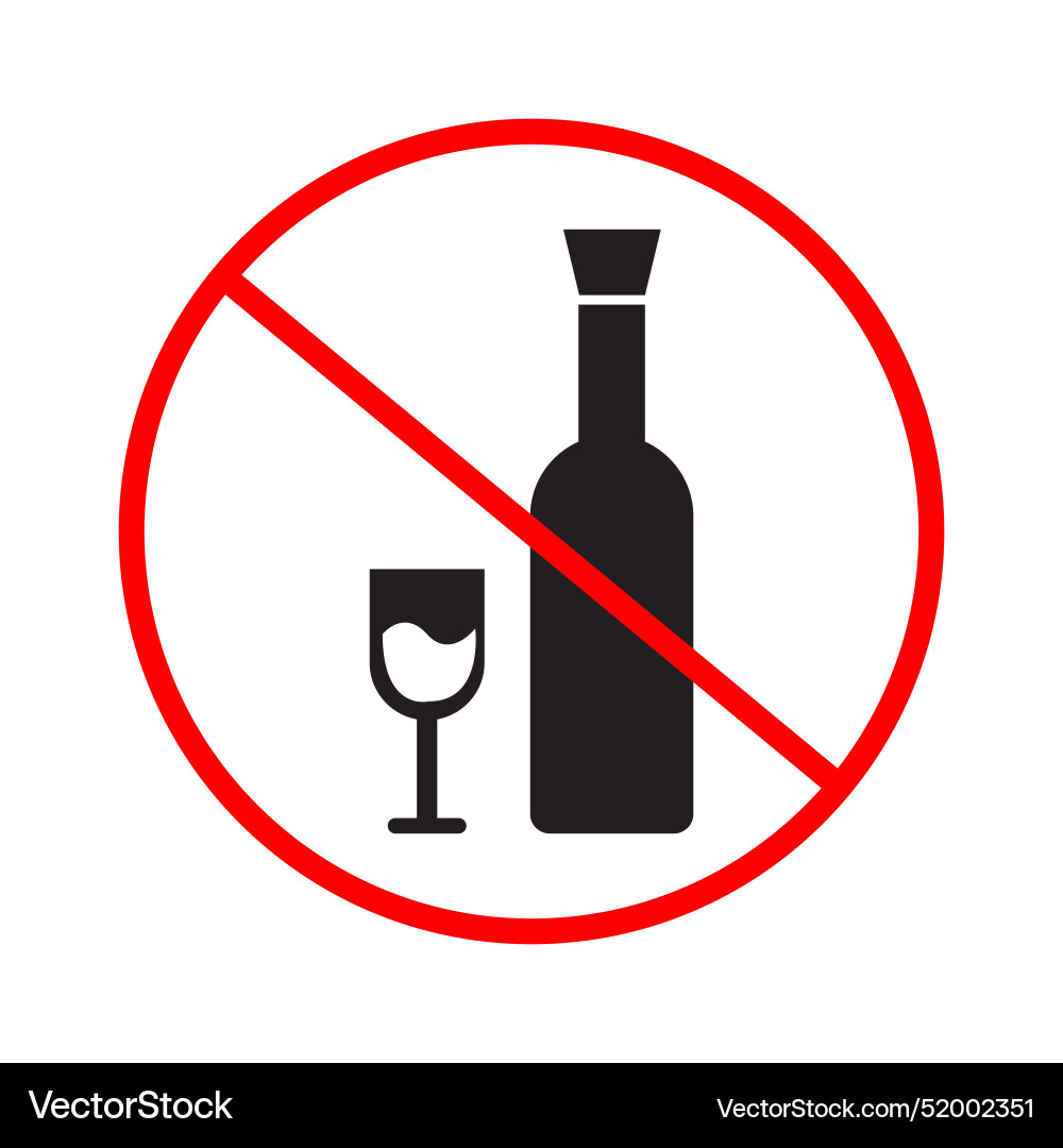 Alcohol-free zone notice prohibiting consumption Vector Image