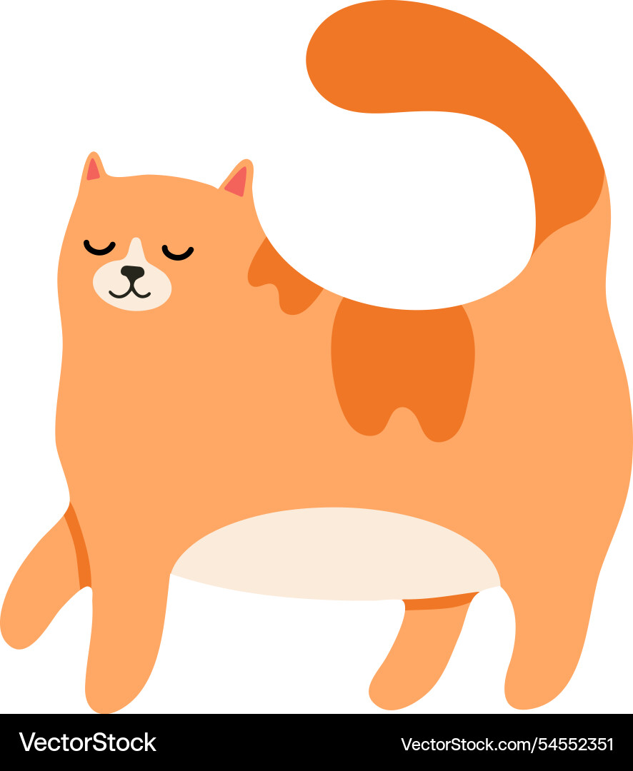 Cartoon featuring a cute ginger cat Royalty Free Vector