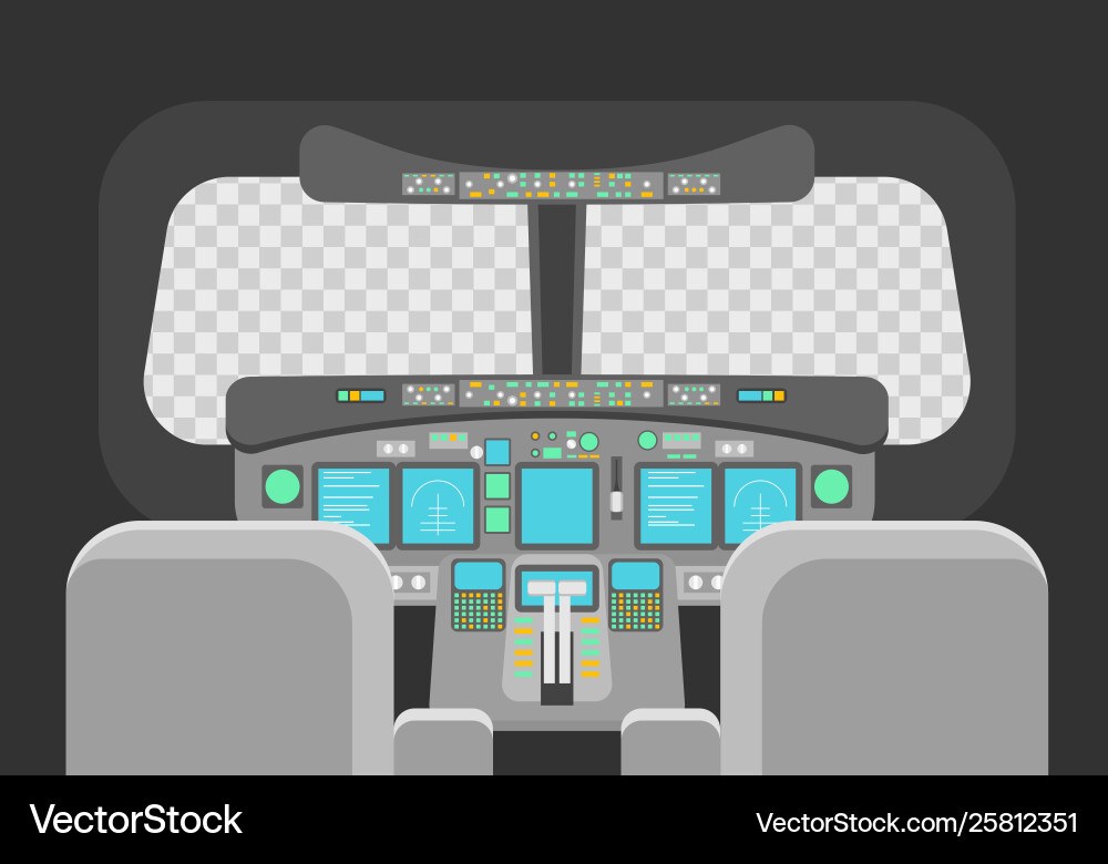 Cartoon pilots cockpit empty template concept Vector Image