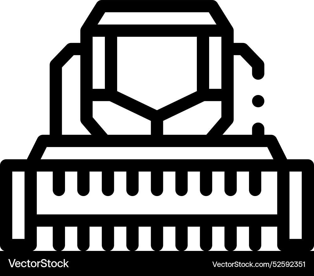 Combine harvester icon thin linear style design Vector Image