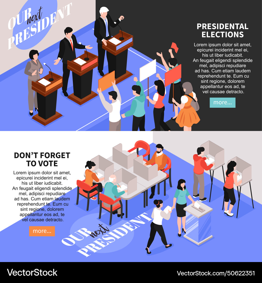 Elections horizontal banners set Royalty Free Vector Image