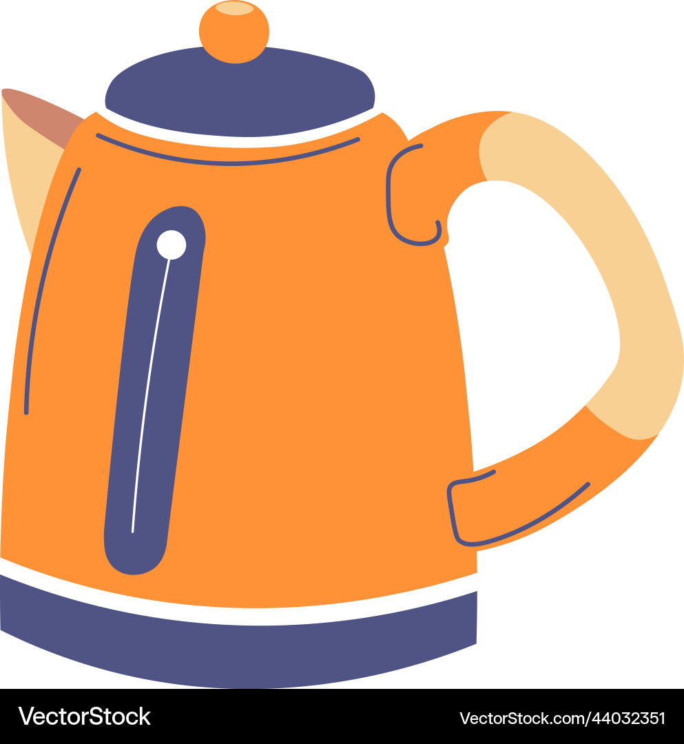 Electric kettle kitchenware utensils cooking Vector Image