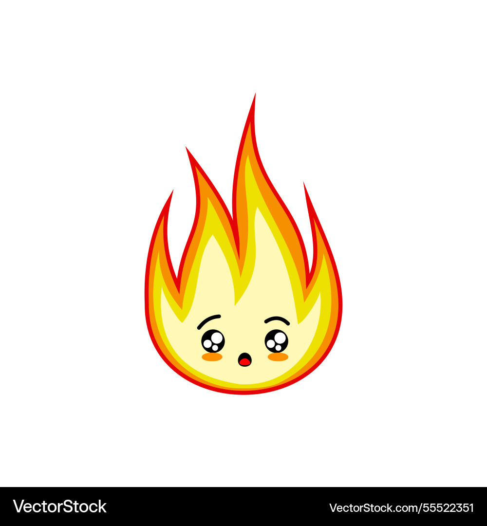 Fire affection face expression clipart Royalty Free Vector