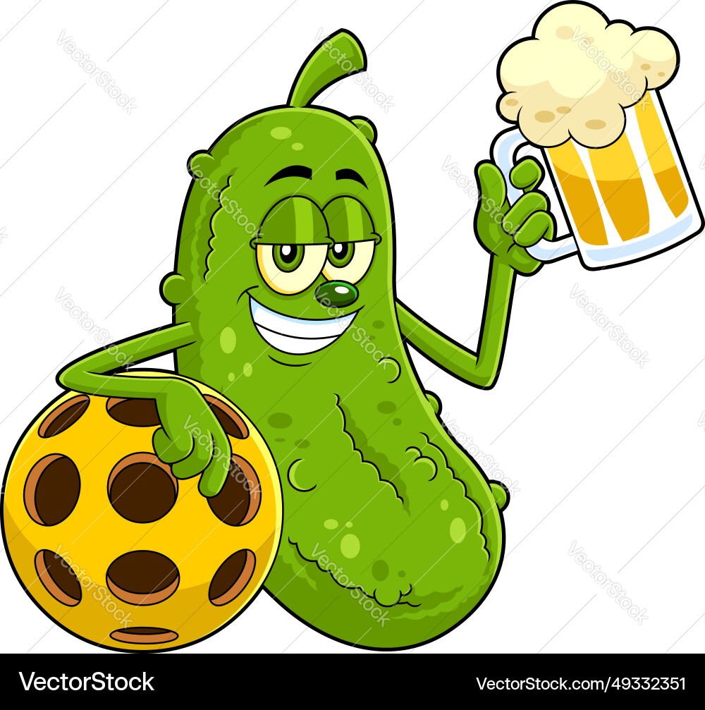 Funny pickle cartoon character Royalty Free Vector Image