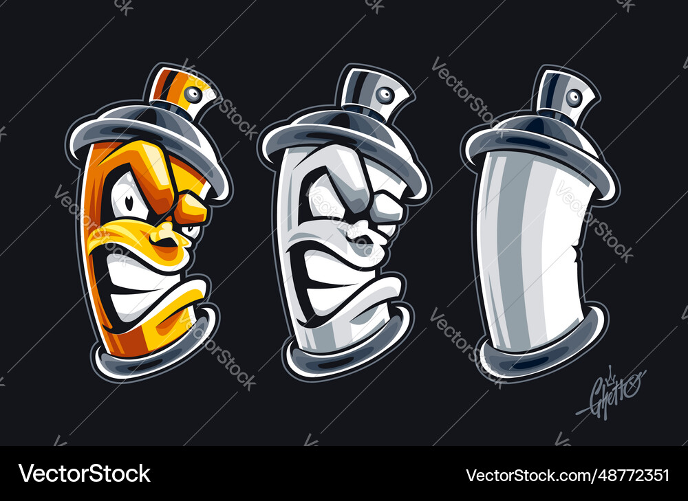 Graffiti spray cans art Royalty Free Vector Image