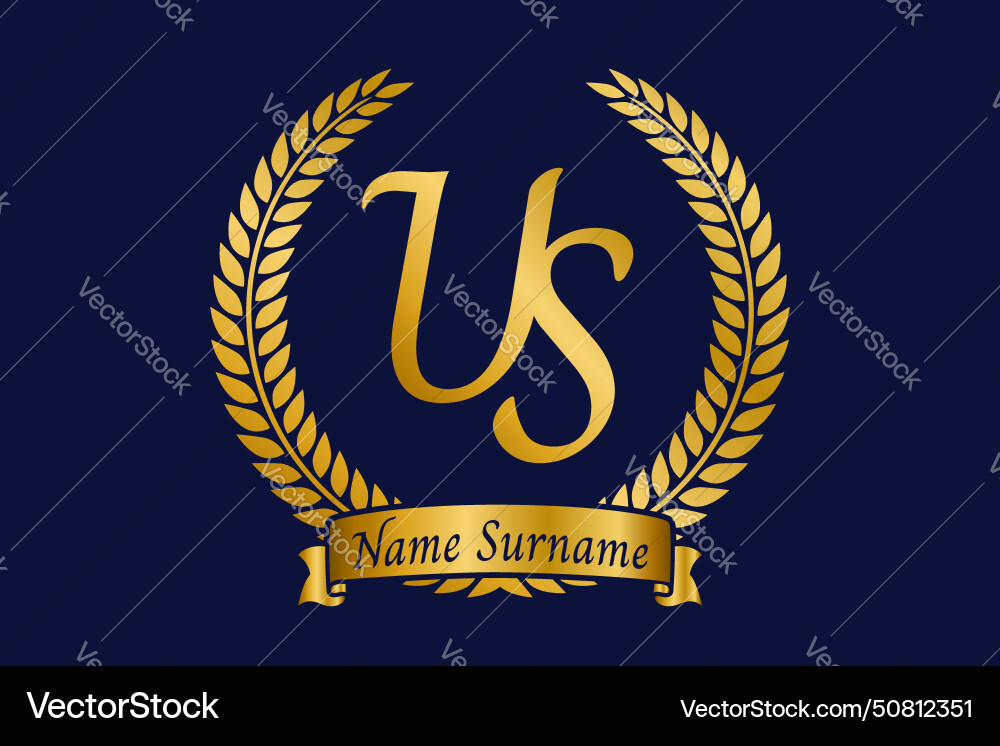Initial letter u and s us monogram logo design Vector Image